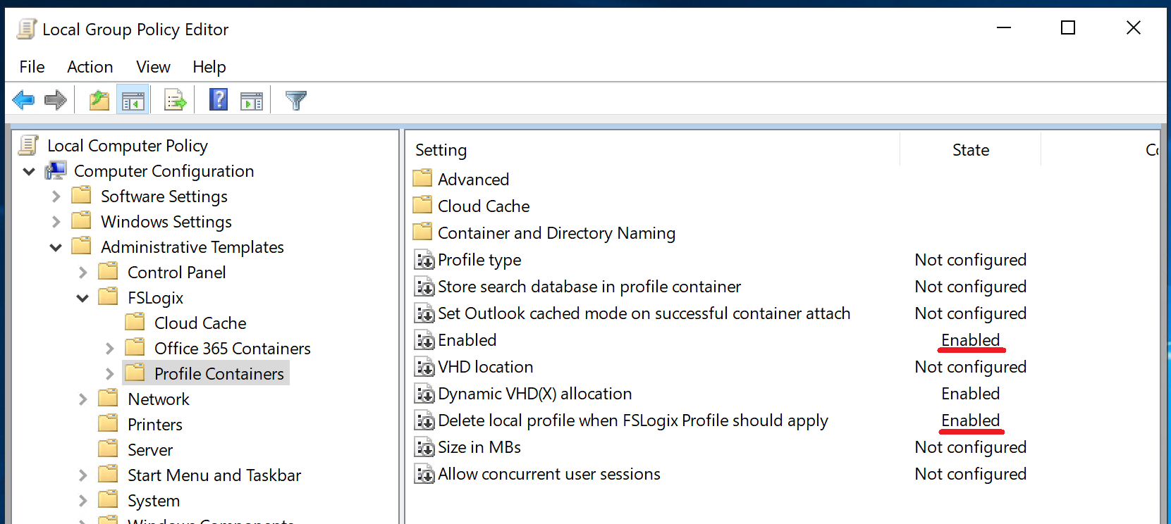 FSLogix Profile Container と Office Container を設定してみる！