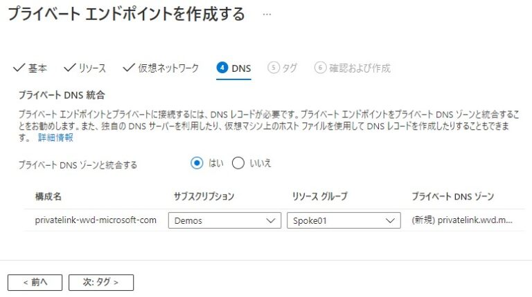 AVDでPrivate Linkを試す！